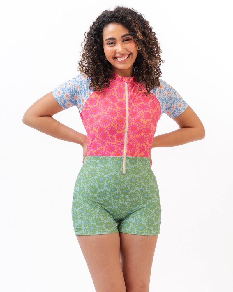 Retro One-Piece Rash Guard | Lime Ricki Swimwear